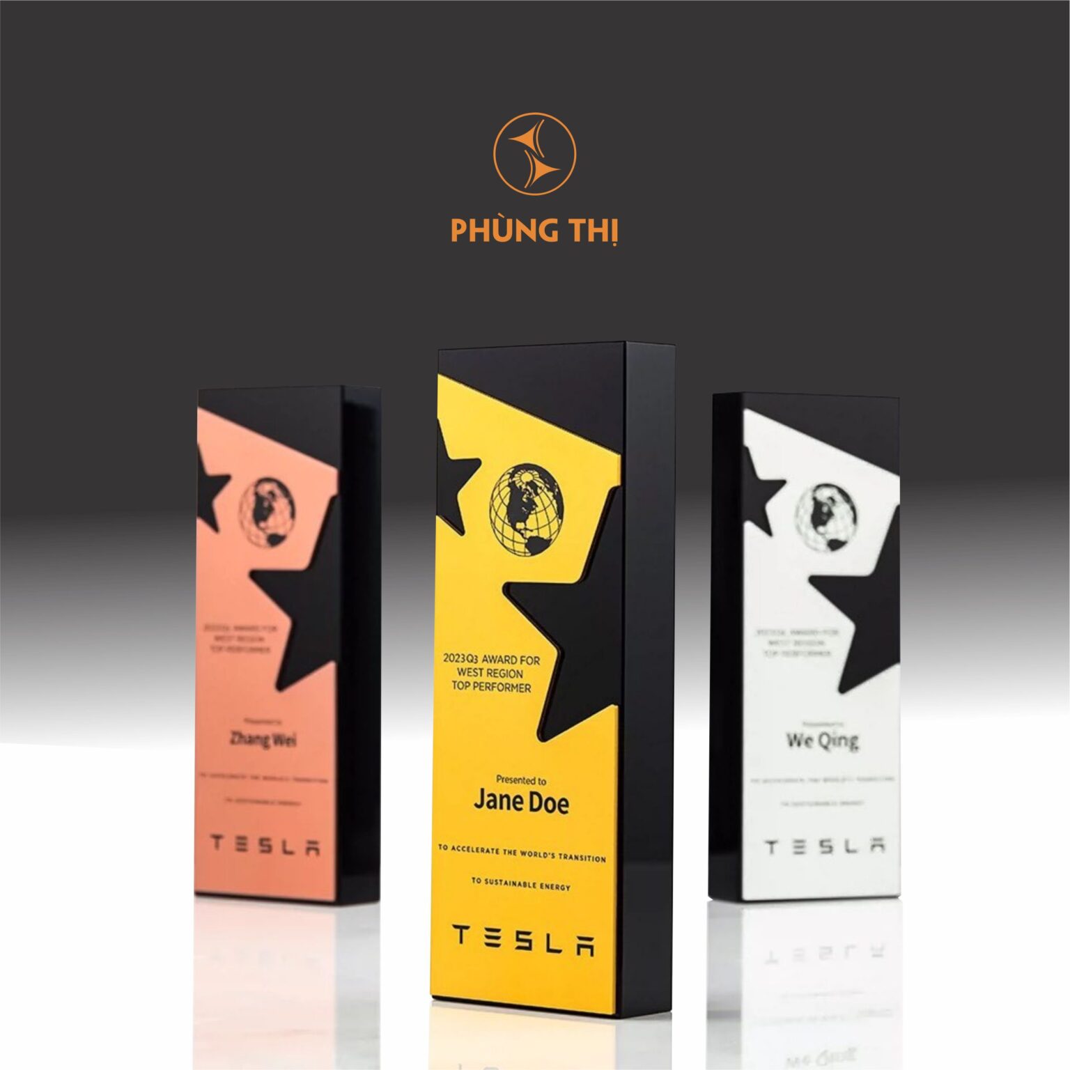 Cúp Vinh Danh Pha Lê, hợp kim pha lê, kim loại